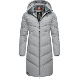 Wintermantel Ragwear "Rebelka", Damen, Gr. XXXL(46), grau (stahlgrau), Außenmaterial: 100% Polyester, Innenfutter: 100% Polyester, Wattierung: 100% Polyester, oversize knieumspielend, Ärmel ohne Ärmelschlitz Rippstrickbündchen, Mäntel, wasserdichter Winterparka mit abnehmbarer Kapuze, Topseller