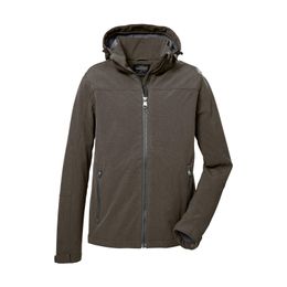 Softshelljacke Killtec "Herren Softshelljacke", Herren, Gr. S, grün (dunkelgrün), Oberseite: 100% Polyester;Rückseite: 100% Polyester, Jacken, Wasserabweisende Softshelljacke mit Fleece, abnehmbarer Kapuze