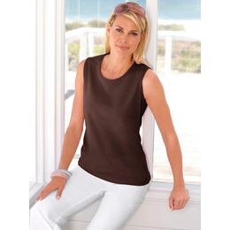 Tr&auml;gertop Casual Looks, Damen, Gr. 36, braun (mokka), 100% Baumwolle, unifarben, Rundhals, Tops Tr&auml;gertop