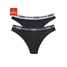 String Puma "Iconic", Damen, Gr. M, schwarz, Obermaterial: 57% Baumwolle, 38% Modal, 5% Elasthan, unifarben, Unterhosen, mit weichem Logobündchen