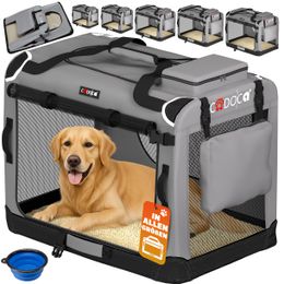 Cadoca Hundebox faltbar XXXL 101x70x70cm Grau