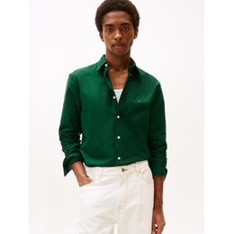 Langarmhemd Tommy Hilfiger "SOLID HERITAGE OXFORD RF SHIRT", Herren, Gr. L, N-Gr, ornamental grün, ornamental grün solid, Web, Obermaterial: 100% Baumwolle, Hemden