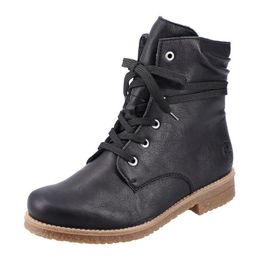 Schn&uuml;rstiefelette Rieker, Damen, Gr. 36, schwarz, Lederimitat, Schuhe Schn&uuml;rstiefelette, mit schaftumspielender Schn&uuml;rung
