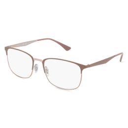 Ray-Ban RX6421 Brille Unisex | Fassung: Halbrand, Quadratisch, Beige Kupfer