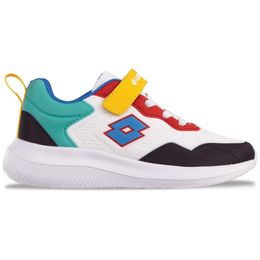 Sneaker Lotto, Kinder, Gr. 28, weiß (weiß, multi), Kunstfaser, Synthetik, mehrfarbig, Schuhe, - ohne Schnüren: mit Elastiksenkeln