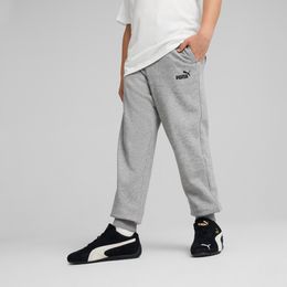 Trainingshose Puma "ESS NO. 1 LOGO SWEATPANTS FL B", Jungen, Gr. 152, N-Gr, grau (medium gray heather), Fleece, Obermaterial: 66% Baumwolle, 34% Polyester, unifarben, regular fit normal, Hosen Trainingshose