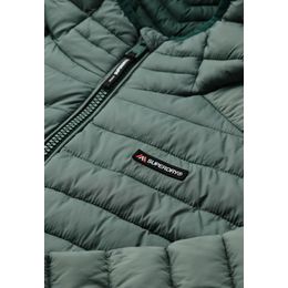 Steppjacke Superdry "HOODED FUJI LITE PADDED JACKET", Damen, Gr. L, grün (balsam grün), Steppware, Obermaterial: 100% Nylon, unifarben, slim fit, Jacken
