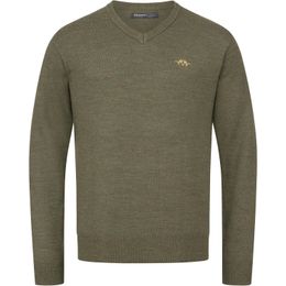 Blaser Outfits V-Pullover Merino Dunkeloliv (Größe: S)