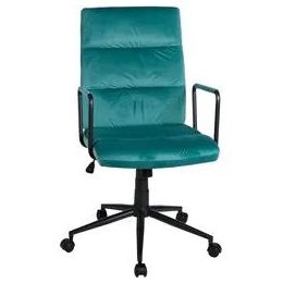 Drehstuhl Duo Collection "Flora", blau (petrol, schwarz), H:111cm T:57cm, 100% Polyester, Stühle