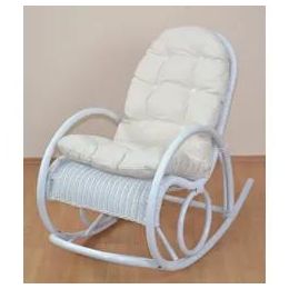 Schaukelstuhl Home Affaire, weiß, B:60cm H:100cm T:116cm, Rattan, Stühle