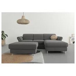 Sit & More Ecksofa SIT & MORE "Apulia L-Form", grau, B:250cm H:78cm T:185cm, Webstoff (100% Polyester);Struktur weich (90% Polyester, 10% Polyamid);Luxus-Microfaser Euphoria (100% Polyester);Samtoptik (100% Polyester), Sofas, wahlweise Bettfunktion, Bettkasten und Kopf- und Armteilverstellung