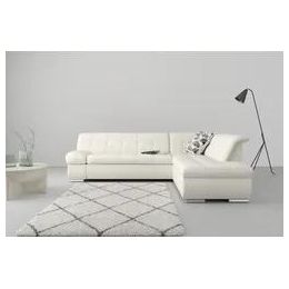 Ecksofa DOMO collection "Mona L-Form", beige (creme), B:271cm H:80cm T:213cm, Struktur fein 100% Polyester;Chenilleoptik 100% Polyester, Sofas, wahlweise mit Bett- und Armlehnfunktion