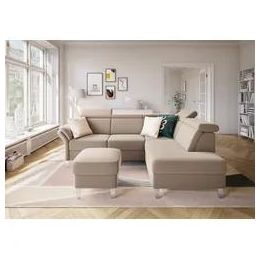 Sit & More Ecksofa SIT & MORE "Vincenzo L-Form", braun (macchiato), B:245cm H:84cm T:193cm, Sofas, inklusive Kopfteilverstellung, wahlweise mit Bettfunktion, Bettkasten