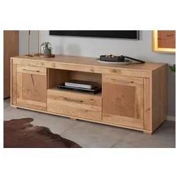 Lowboard VOGL MÖBELFABRIK, braun (eichefarben chalet, wildeiche massiv), B:150cm H:55cm T:50cm, Sideboards, Breite 150 cm