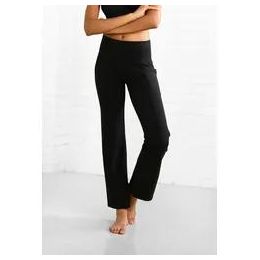 Jazzpants Lascana ACTIVE, Damen, Gr. 48/50, N-Gr, schwarz, Obermaterial: 95% Baumwolle, 5% Elasthan, unifarben, Basic, k&ouml;rpernah lang, Hosen, mit Handytasche, Loungewear, Topseller