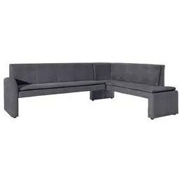 Eckbank exxpo - SOFA FASHION "Cortado, elegant und modern mit hohem Sitzkomfort", grau, B:197cm H:89cm T:264cm, Strukturstoff (88%Polyester, 12% Nylon) mit Absatz Luxuskunstleder;Luxus-Microfaser (Zusammensetzung: 10% Baumwolle, 90% Polyester), Sitzbänke, hohe Bodenfreiheit, schöne Detailverarbeitung, wahlweise Lederbezug