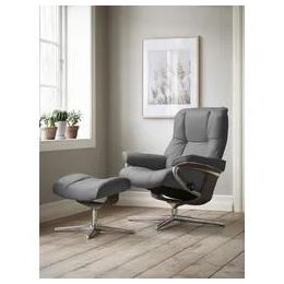 Fu&szlig;hocker stressless "Mayfair", grau (dunkelgrau dinamica), B:55cm H:41cm T:39cm, Microfaser DINAMICA (88% Polyester, 12% Polyurethan), Hocker, Fu&szlig;hocker, mit Cross Base, Gr&ouml;&szlig;e S, M & L, Holzakzent Wenge