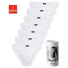 Slip s.Oliver "Herren Unterhose", Damen, Gr. L, 7 Stk., wei&szlig;, Jersey, Obermaterial: 100% Baumwolle, unifarben, k&ouml;rpernah, Unterhosen Slip, Wochenration in einer Dose