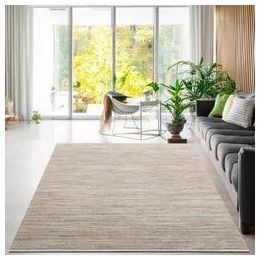 Teppich Gino Falcone "Corduletta UNI", beige, B:240cm H:10mm L:340cm, Polypropylen, Teppiche, Teppich, Kurzflor, meliert, moderne Cord Struktur, mit Fransen
