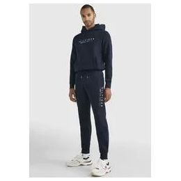 Jogginganzug Tommy Hilfiger "HILFIGER NEW YORK TRACKSUIT", Herren, Gr. XXL, blau (dunkelblau), Sweatware, Obermaterial: 63% Baumwolle, 37% Polyester, unifarben, regular fit, Sportanzüge, im 2-teiligen Set
