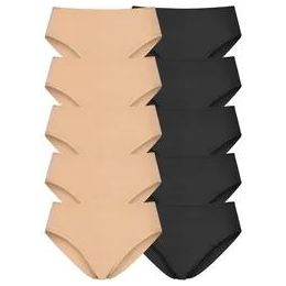 Jazz-Pants Slips Petite Fleur, Damen, Gr. 48/50, schwarz (beige, schwarz), Obermaterial: 95% Baumwolle, 5% Elasthan, unifarben, körpernah, Unterhosen, aus elastischer Baumwolle