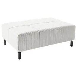 Hockerbank Inosign "Ancona New", weiß, B:107 H:43 T:71, : 88% Polyester, 12% Polyacryl, Hocker, passend zum Ecksofa "Ancona New", auch in Easy care-Bezug