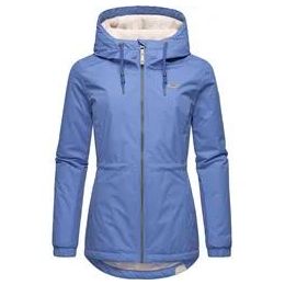 Winterjacke Ragwear "Dankka Warm", Damen, Gr. S (36), blau, Obermaterial: 100% Polyester, Innenfutter: 100% Polyester, Wattierung: 100% Polyester, Basic, figurumspielend Po-bedeckend, hoch geschlossener Ausschnitt, Ärmel ohne Ärmelschlitz elastischer Bund mit Gummizug, Jacken, Wasserdichte weiche Damen Jacke für den Winter