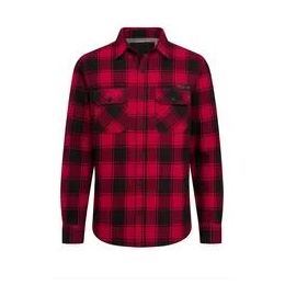 Langarmhemd BRANDIT "Brandit Herren Checked Shirt", Herren, Gr. L, US-Größen, rot (rot, schwarz), 100% Baumwolle, normal, Hemden