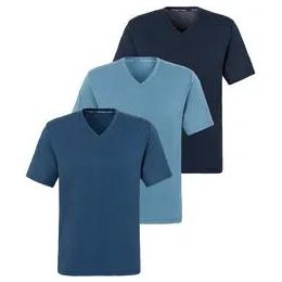 T-Shirt Copenhagen Studios, Herren, Gr. XL, blau (hellblau, blau, navy), Jersey, Obermaterial: 100% Baumwolle, unifarben, Basic, bequem normal, V-Ausschnitt, abgesteppte Kante, Shirts, Unterziehshirt aus hochwertiger Bio-Baumwolle