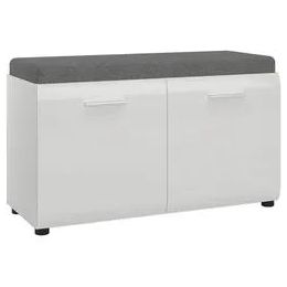 Sitzbank LIVING CHARM "Merano", weiß, B:96cm H:56,3cm T:39cm, Spanplatte, Sitzbänke, Sitzbank Garderobenbank, Breite 96 cm, mit Sitzkissen