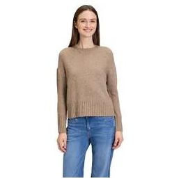 Strickpullover Cartoon "Damen Strickpullover mit Rundhalsausschnitt", Damen, Gr. 42, braun (hellbraun), Obermaterial: 60% Polyacryl, 30% Polyamid, 8% Wolle, 2% Elasthan., oversize normal, Rundhals, Pullover, Struktur