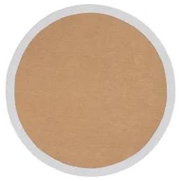 Sisalteppich CarpetFine "Sisal", wei&szlig;, H:5mm &Oslash;:120cm, Sisal, Teppiche, Sisalteppich, mit farbiger Bord&uuml;re, Anti-Rutsch R&uuml;ckseite
