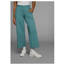 Jerseyhose Kangaroos, Damen, Gr. 36, N-Gr, blau (blau, grau), Sweatware, Obermaterial: 95% Baumwolle, 5% Elasthan, unifarben, weit knöchelfrei, Hosen, mit weitem Bein in Culotte Form