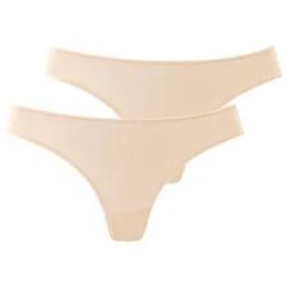String Lascana, Damen, Gr. 36/38, beige, Microfaser, Obermaterial: 77% Polyamid, 23% Elasthan, unifarben, k&ouml;rpernah, Unterhosen String, aus weicher und hoch elastischer Microfaser