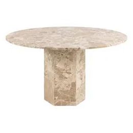 Esstisch Actona GROUP "Naxos", matt latte braun, matt latte braun, matt latte braun, B:130cm H:75cm T:130cm, Tische, Rund Esstisch, matt Latte lackiert Marmor, Ø130x75 cm