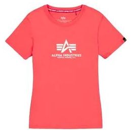 T-Shirt Alpha Industries "New Basic T-Shirt BL W", Damen, Gr. M, rot (radiant rot), Obermaterial: 100% Baumwolle, Shirts