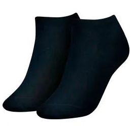 Sneakersocken Tommy Hilfiger "TH WOMEN SNEAKER 2P", Damen, Gr. 35-38, blau (midnight blau), Baumwollmischung, Socken, Verstärkte Ferse und Spitze für zusätzliche Strapazierfähigkeit