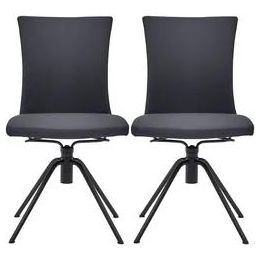 Polsterstuhl Musterring "Helmond 6700", schwarz, B:52cm H:91cm T:58cm, Leder, Stühle, Drehgestell in schwarz inkl. Rückholfunktion, ohne Armlehne
