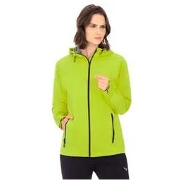 Trainingsjacke TRIGEMA "TRIGEMA Leichte Regenjacke", Damen, Gr. XL, gelb (lemon), 82% Polyester, 14% Elastan, 4% PU, Jacken