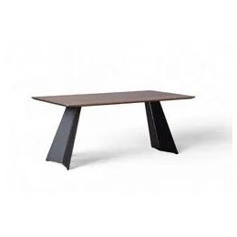 Esstisch Home Affaire "Winteregg Küchentisch, Metall-Wangengestell, Wildeiche massiv geölt", braun (braun, schwarz, braun), B:200cm H:76cm T:100cm, Tische, Baum Kante oder Schweizer Kante, erhältlich in 3 Größen und 2 Farben