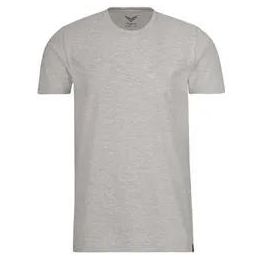 T-Shirt TRIGEMA "TRIGEMA Slim Fit T-Shirt aus DELUXE Baumwolle", Damen, Gr. XL, grau (grau, melange), 100% Baumwolle, Basic, Shirts