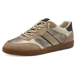 Slip-On Sneaker Tamaris, Damen, Gr. 41, gold (goldfarben kombiniert), Lederimitat, metallic, Schuhe, Freizeitschuh, Halbschuh, Schlupfschuh in veganer Verarbeitung