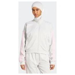 Trainingsjacke Adidas SPORTSWEAR "W TIRO TT", Damen, Gr. M, rosa (grau one, true pink), Obermaterial: 70% Polyester, 30% Baumwolle, Jacken