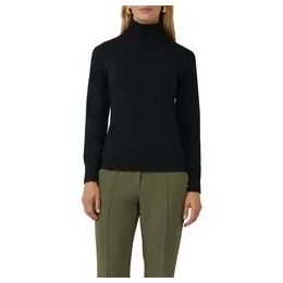 Strickpullover s.Oliver BLACK LABEL, Damen, Gr. 46, schwarz, Strick, Obermaterial: 71% Viskose, 29% Polyester, unifarben, slim fit taillenbedeckt, ohne Ausschnitt, Rippbündchen, Pullover, mit Rollkragen