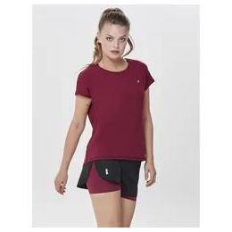 Trainingsshirt Only PLAY "ONPAUBREE SS LOOSE TRAIN TEE - NOOS", Damen, Gr. XS, pink (rhododendron), Jersey, Obermaterial: 88% Polyester, 12% Elasthan, unifarben, relaxed fit normal, Rundhals, Shirts