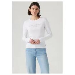 Levi's Langarmshirt LEVI'S "GR ESSENTIAL LS T", Damen, Gr. L (40), rhinestone script br, Single Jersey, Obermaterial: 100% Baumwolle, bestickt, regular fit normal, Rundhals, gerader Abschluss, Shirts, mit Glitzersteinen