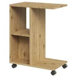 Beistellwagen FMD "Change 4", artisan eiche, B:54,3cm H:69,4cm T:32,6cm, Holzwerkstoff, Rollwagen, rollbar