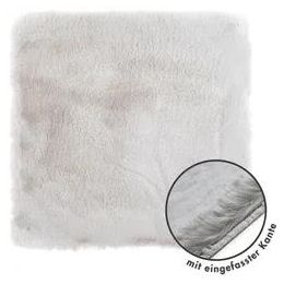 Stuhlkissen LUXOR living "Sitzauflage Novara", grau (silber, felloptik unifarben), B:40cm L:40cm, Polyester, Dekokissen_Sitzkissen_Kissenhüllen, Kunstfell, rund oder eckig, sehr weich, auch als 4er Set bestellbar