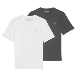 Marc O'Polo T-Shirt MARC O'POLO, Herren, Gr. S, grün (khaki, weiß), Jersey, Obermaterial: 100% Baumwolle, Rundhals, Shirts