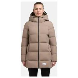 Kurzmantel Khujo "Tanare4", Damen, Gr. S (36), beige, Obermaterial: 100% Polyester; Innenfutter: 100% Nylon; Wattierung: 100% Polyester, tailliert Po-bedeckend, hoch geschlossener Ausschnitt, eng Bündchen, Mäntel, Warmer Damen Puffermantel mit Kapuze